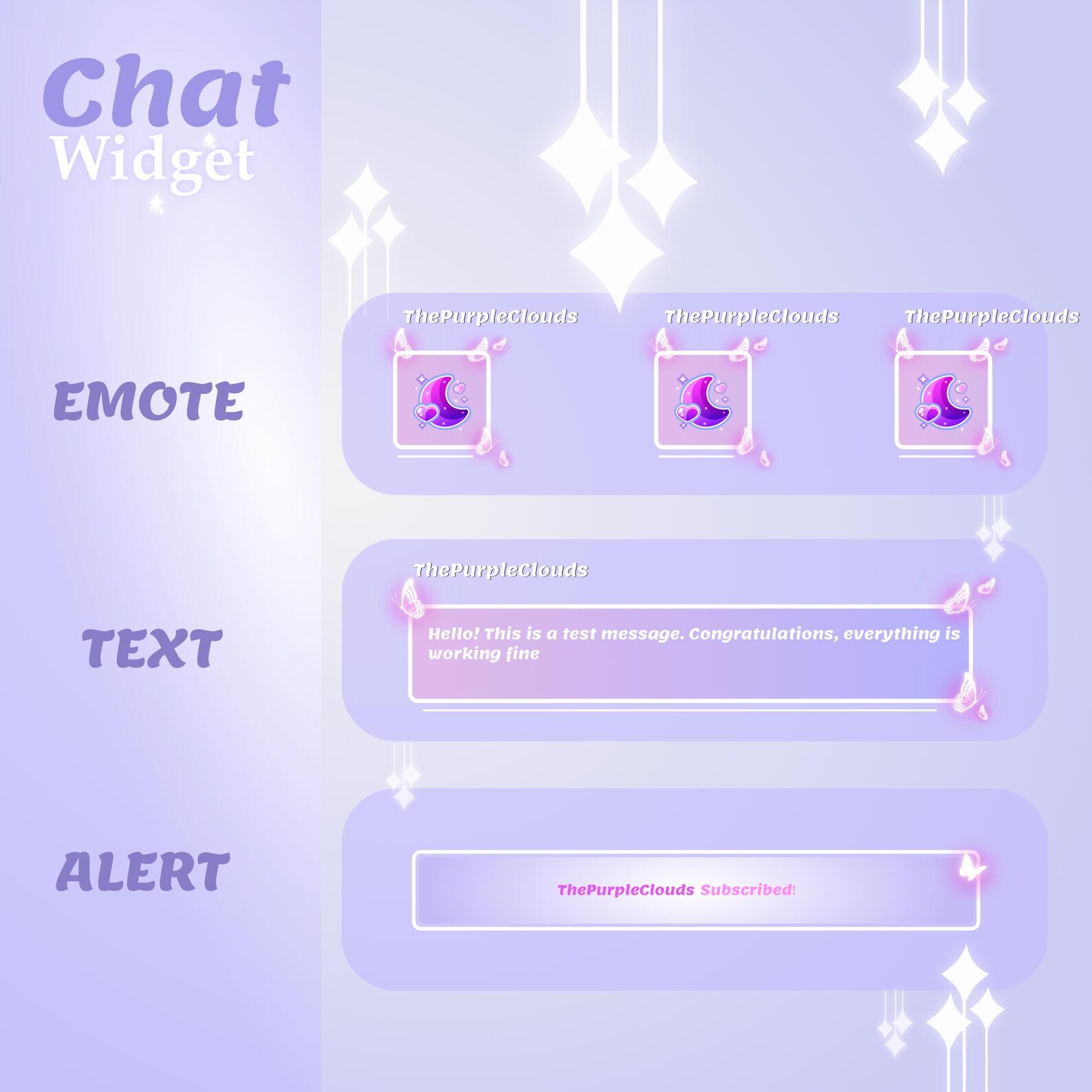 Chat Widget - Cute Minimal, Butterfly Theme • Chat Box & Alerts for ...