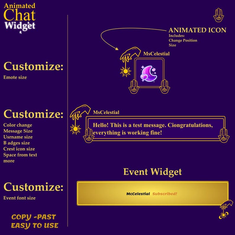 Tarot Chat Widget Twitch Animated, Chat Widget Streamelements, Stream ...