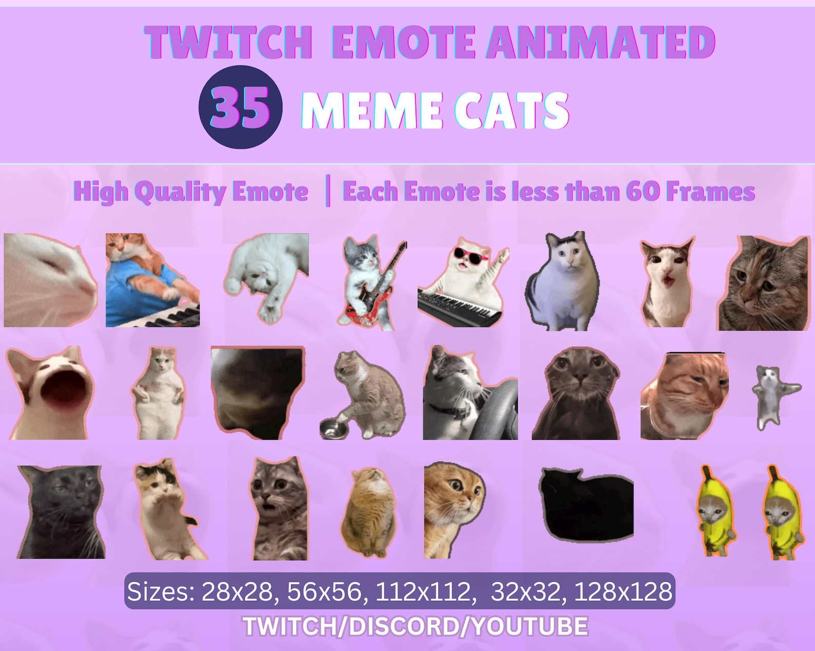 MEME Cat Emotes Animated, Meme Ct Emotes Pack, Meme Emotes Pack ...