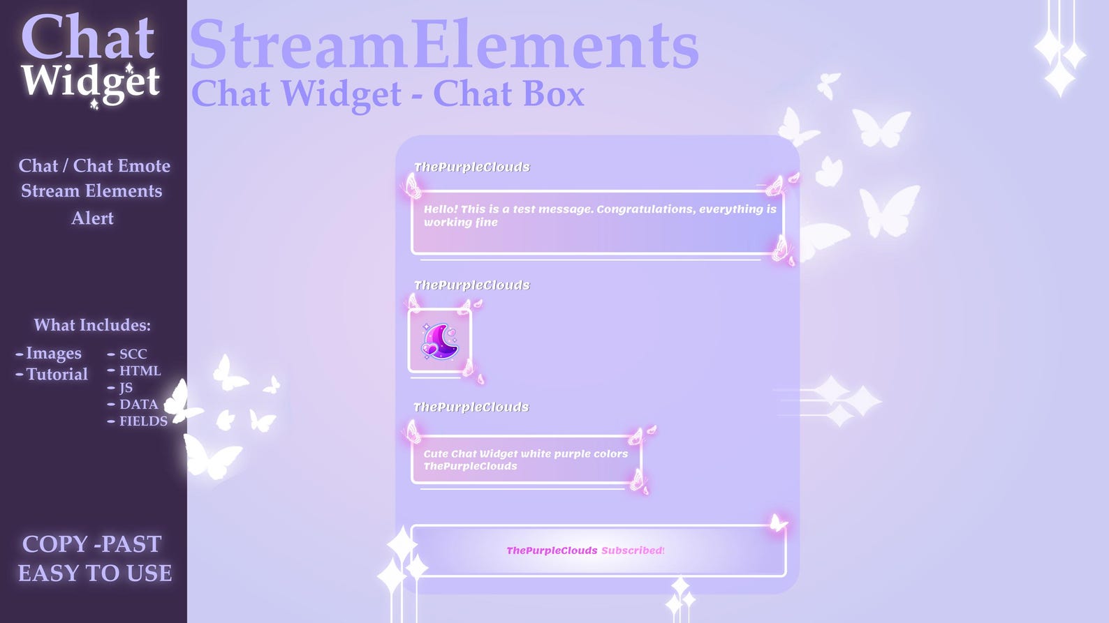 Chat Widget - Cute Minimal, Butterfly Theme • Chat Box & Alerts for ...