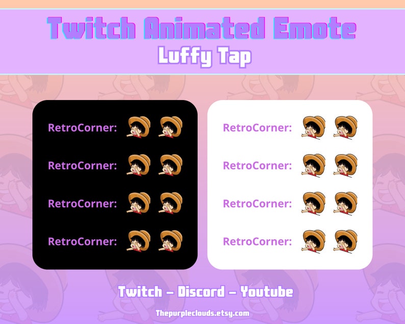 ANIMATED Twitch Emote, Luffy Tap Emote, One Piece Emotes, Tap Emote ...