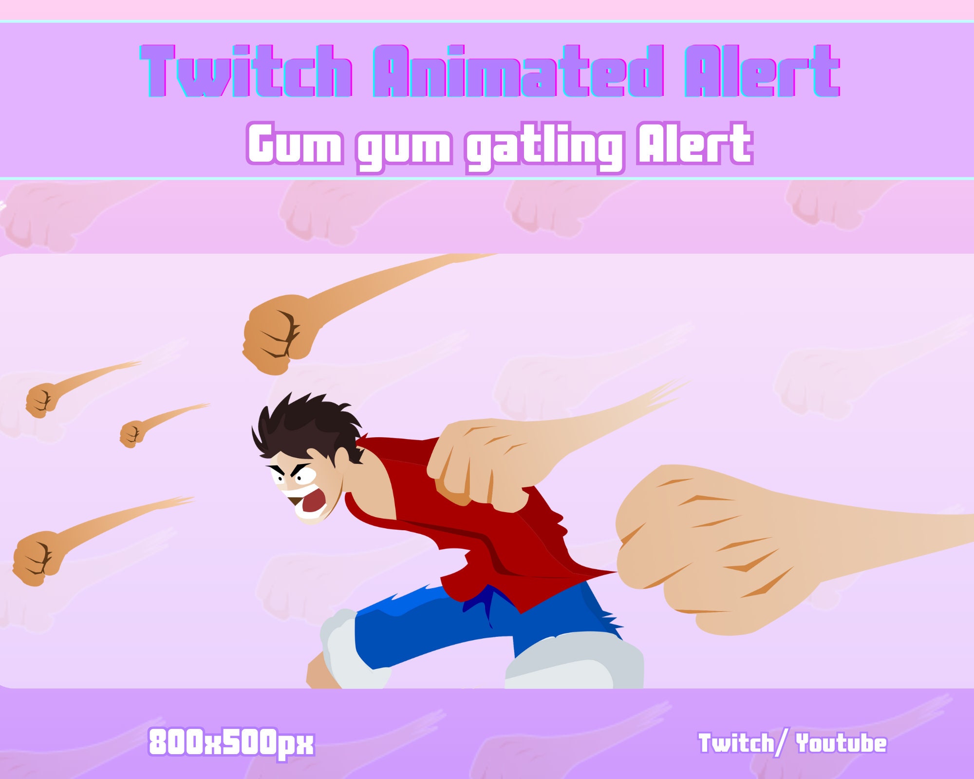 ANIMATED Twitch Alert, One Piece Alert, Luffy Alert, Gum Gatling Alert ...