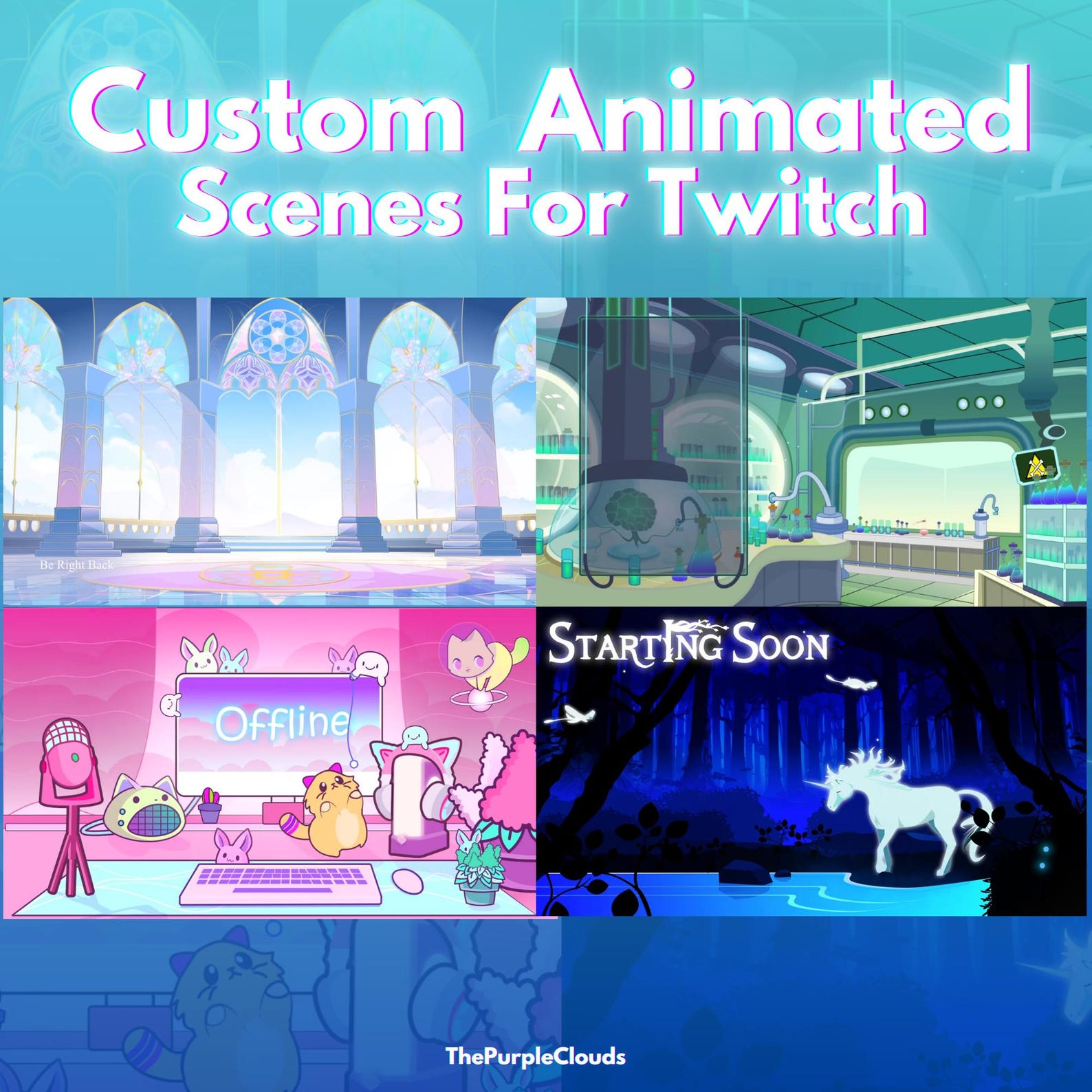 Custom Animated Scenes for Twitch, Custom Vtuber Scenes, Custom Vtuber ...