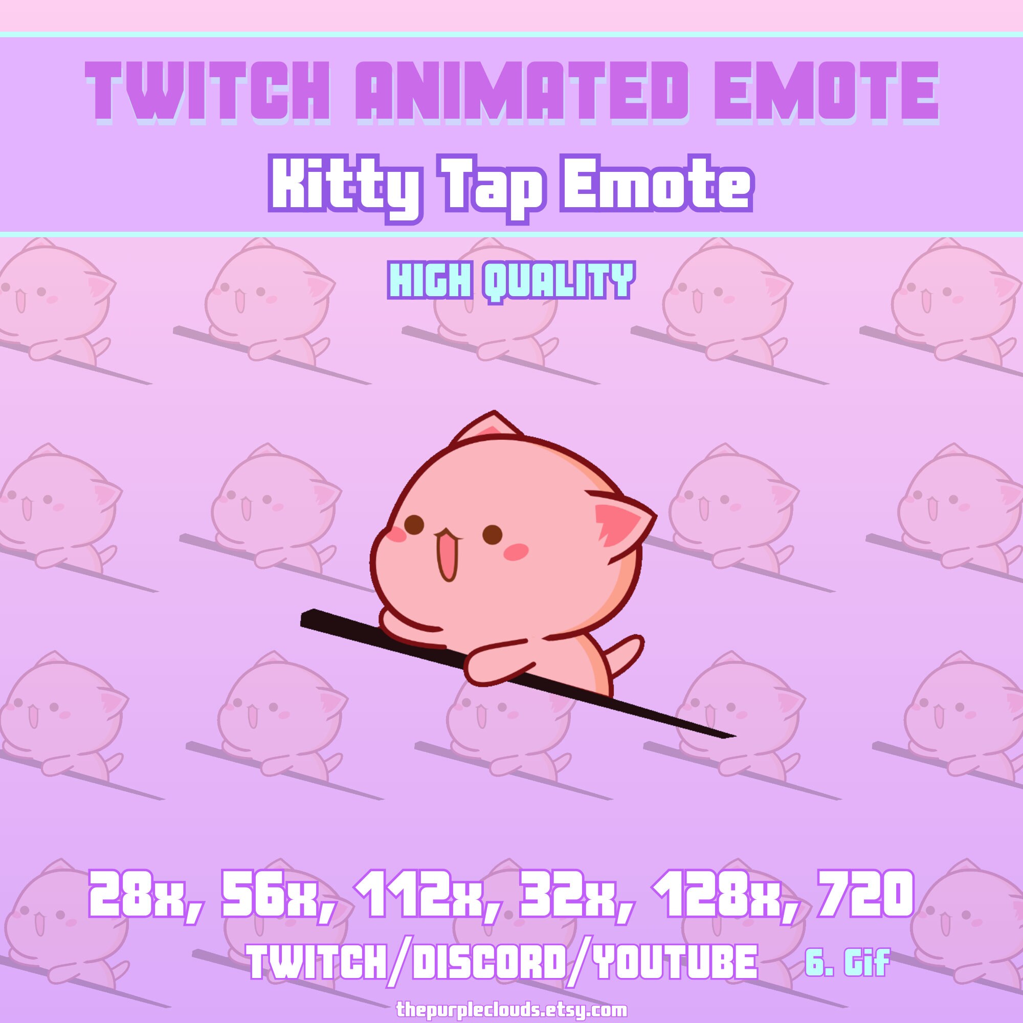 Cat TAP ANIMATED Emote, Kitty Tap Emote, Tap Emote, Cat Emote Pack, Twitch/discord Animated ...