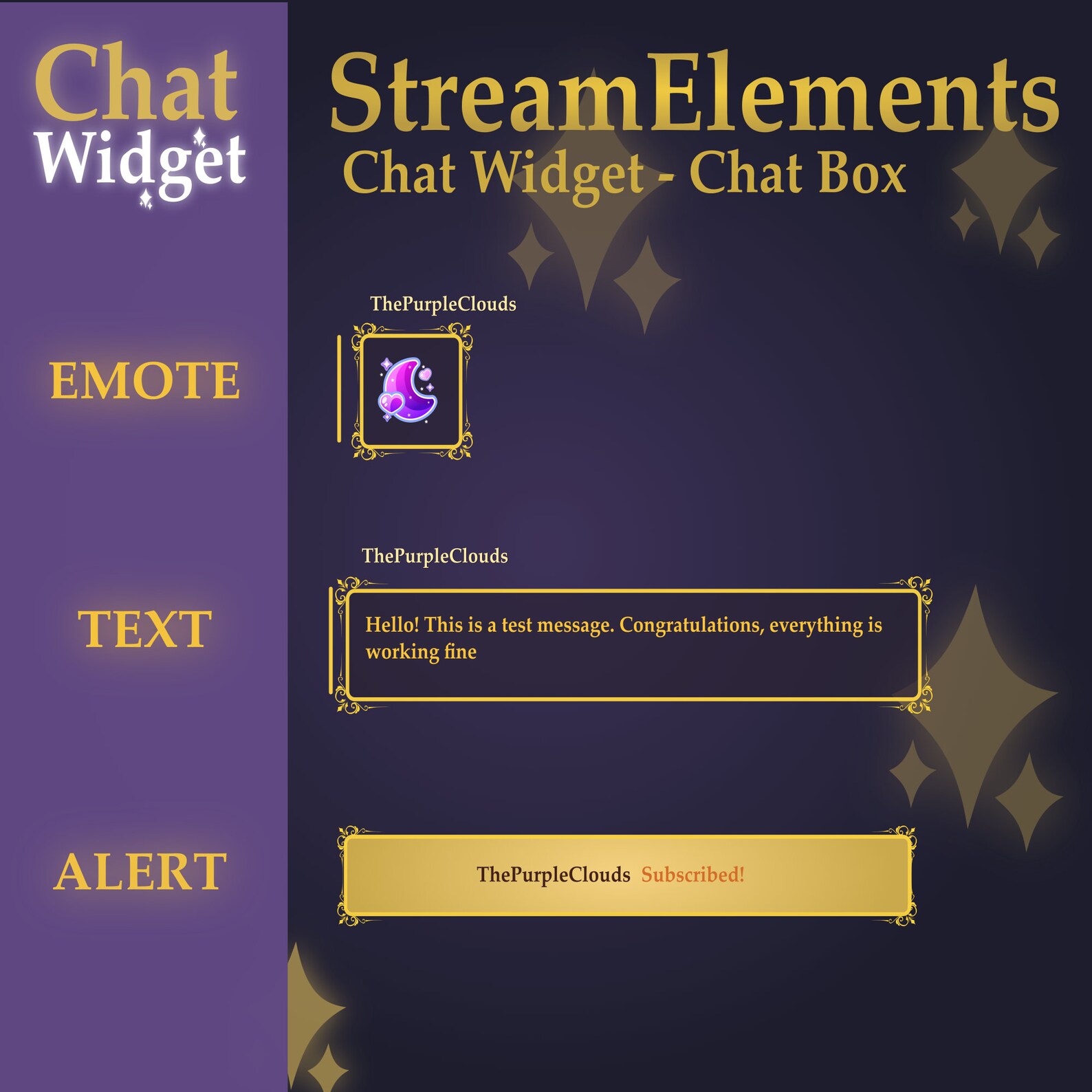 Chat Widget Stream Elements Celestial Minimal Elegant Theme Chat Box