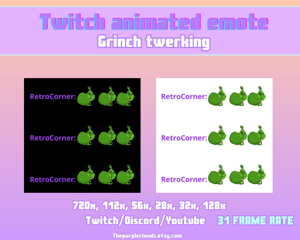 Twerk GRINCH Animated Emote, Christmas Animated Twerking, Twitch ...