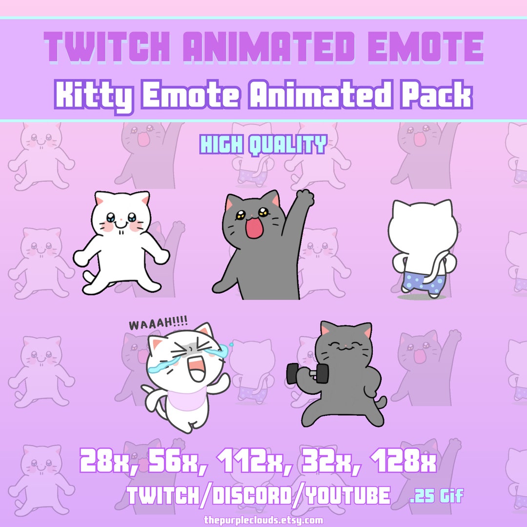 Kitties ANIMATED Emote Pack, Funny Emotes, Kitty Emote Animated, Dance ...