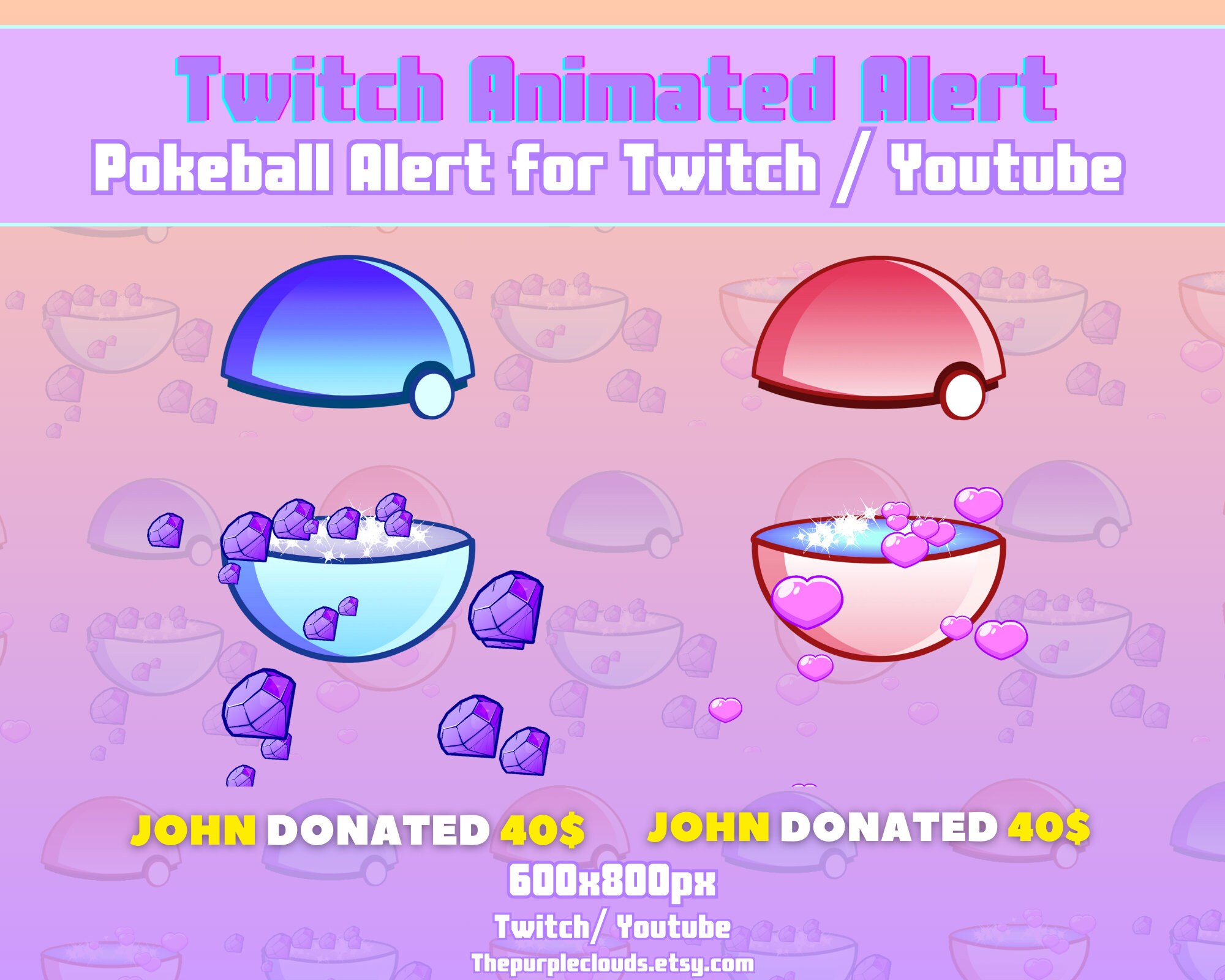 Pokemon ANIMATED ALERT Celebrate, Animated Alert for Twitch, Twitch ...
