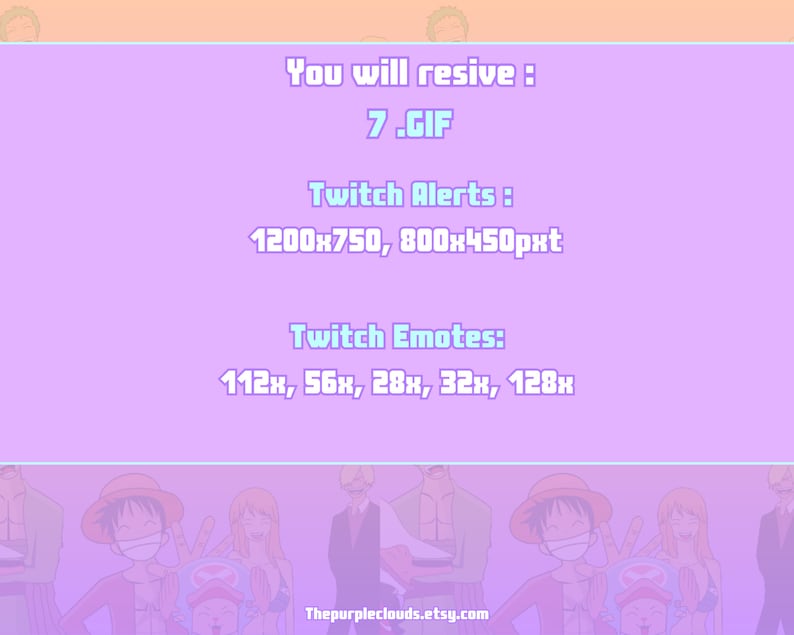 ANIMATED Twitch Alert, One Piece Alert, One Piece Emotes, Twitch Alert ...