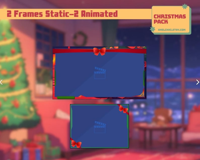 Christmas Stream Overlay for Twitch, Christmas Overlay Animated ...