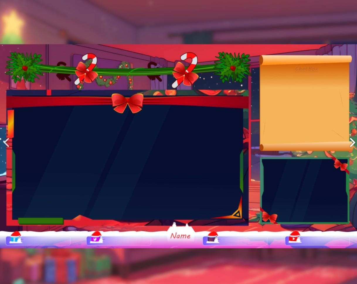 Christmas Stream Overlay for Twitch, Christmas Overlay Animated ...