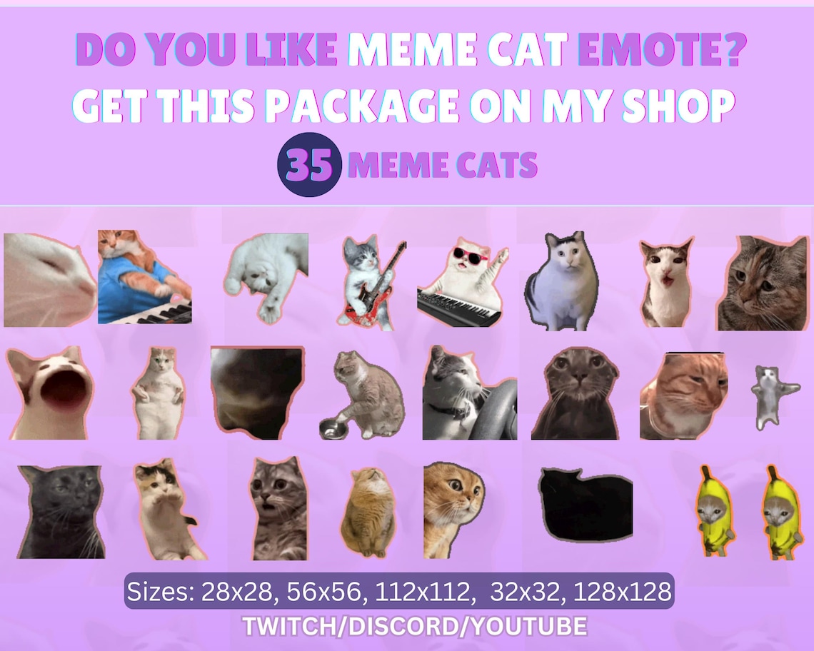 MEME Cat Emotes Animated, Meme Ct Emotes Pack, Meme Emotes Pack ...