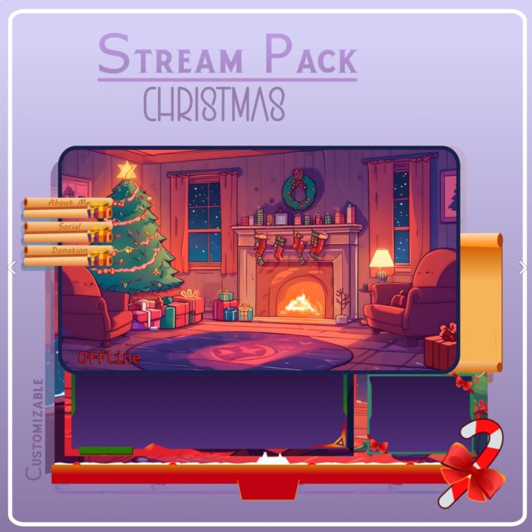 Christmas Stream Overlay for Twitch, Christmas Overlay Animated ...