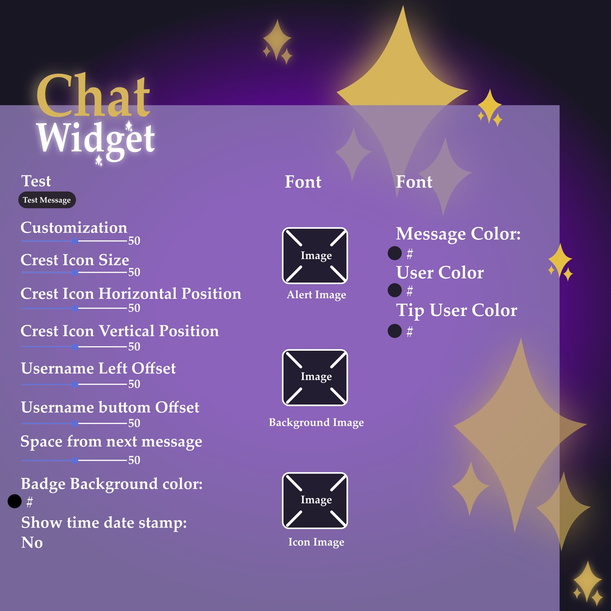 Chat Widget Stream Elements, Celestial Minimal, Elegant Theme, Chat Box ...