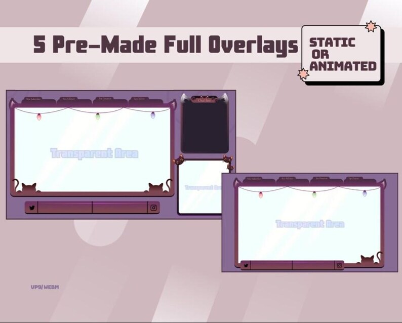 CHEAP Lofi Stream Overlay Animated Pack, Brown Stream Overlay for ...