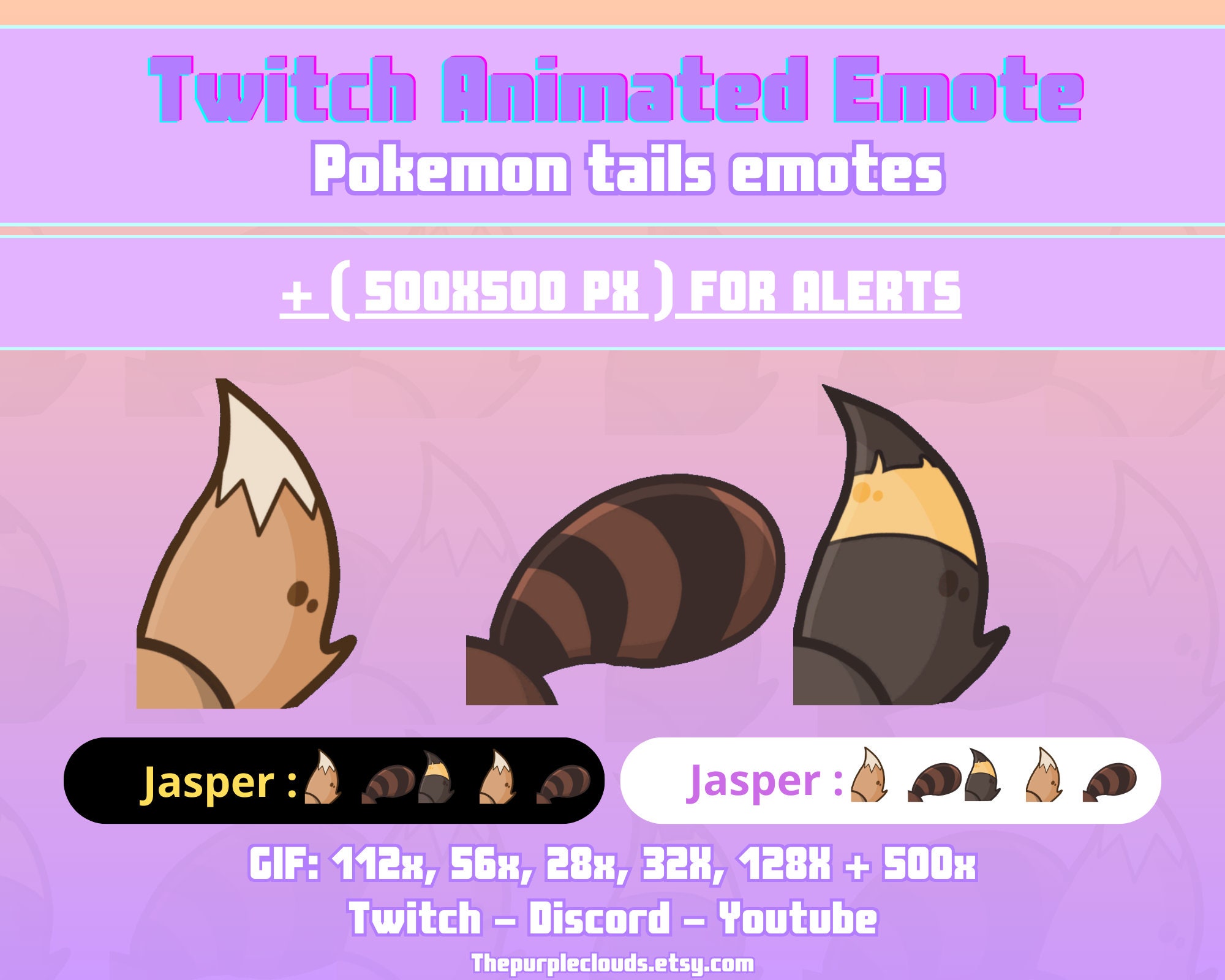 Twitch ANIMATED Emotes, Twitch Emotes Pack, Tails Animated Emote, Eevee ...