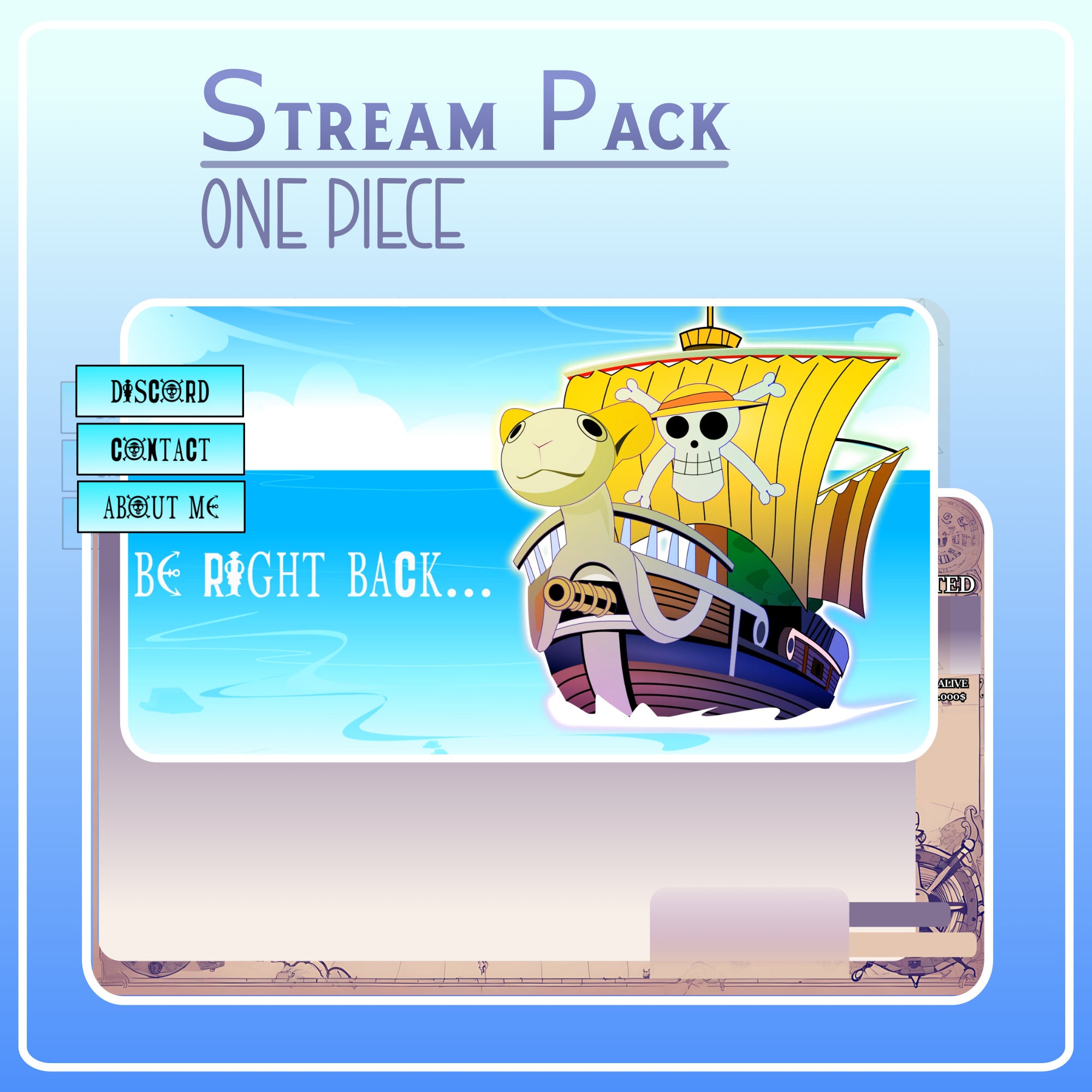 Going Merry Stream Overlay Pack, One Piece Overlay Animated, Anime ...