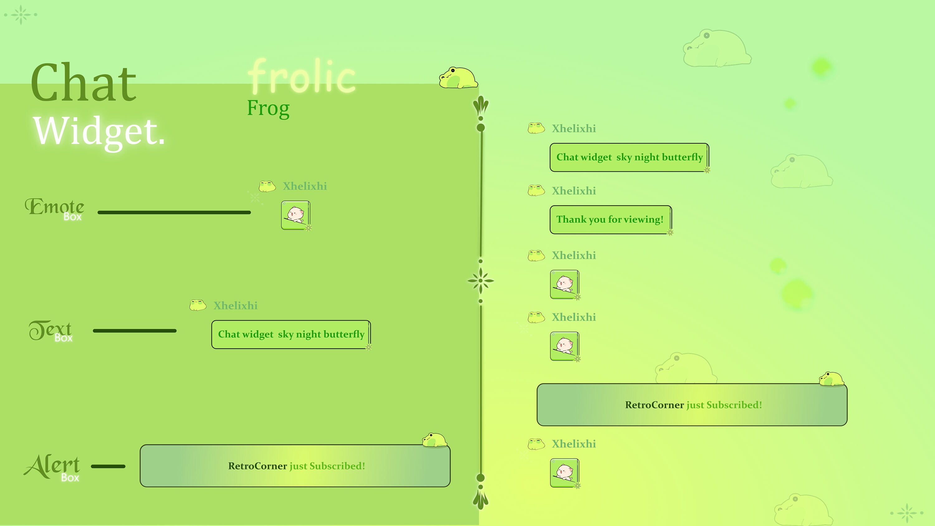 FROGGY Chat Widget for Twitch, Greenish Froggy Chat Widgets for Twitch ...