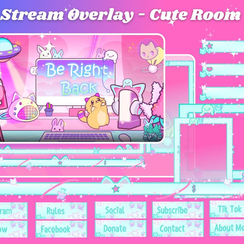 Pink Twitch Overlay - Etsy