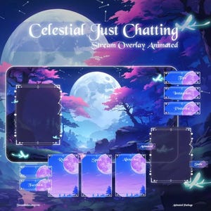 Light Moon Vtuber Overlay Package, Vtuber Stream Overlay, Vtuber ...