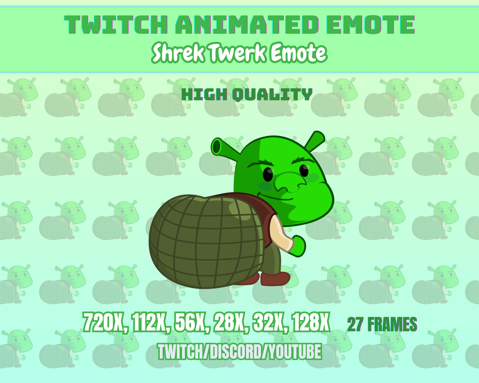 Twerk Shrek Animated Emote, Shrek Twerking Emote, Twitch/discord ...
