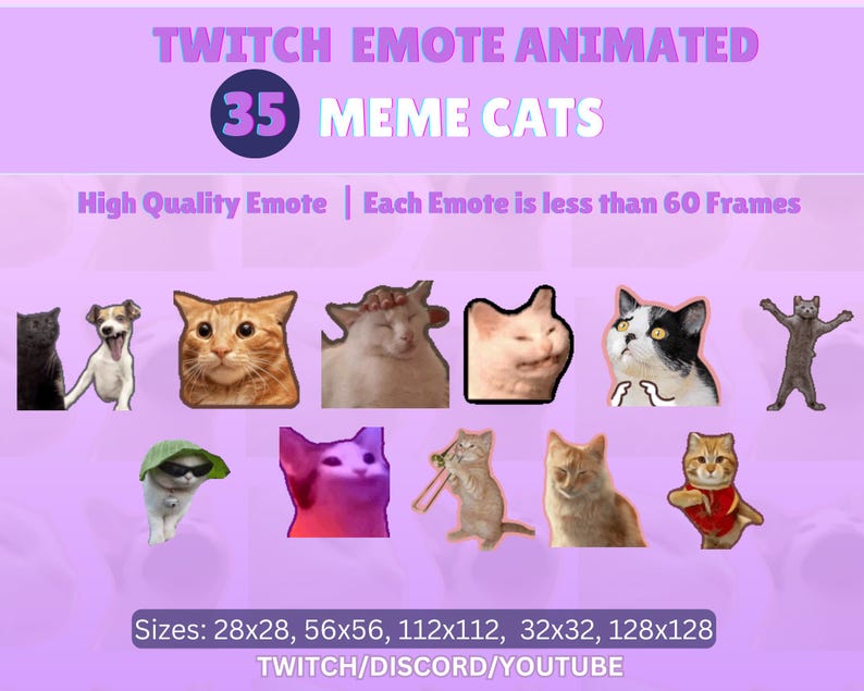 MEME Cat Emotes Animated, Meme Ct Emotes Pack, Meme Emotes Pack ...