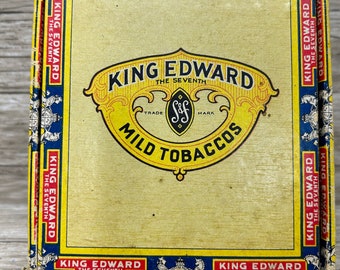 Vintage Cigar Boxes King Edward With Hinged Lid. Mid Century Gift for ...