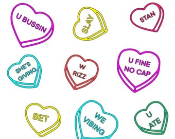 Gen Z Candy Hearts SVG JPG PNG Bundle, Valentines Day Shirt Svg, Gen Z ...
