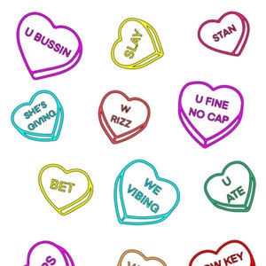 Valentine's Candy Heart- Gen Z- SVG File - Etsy