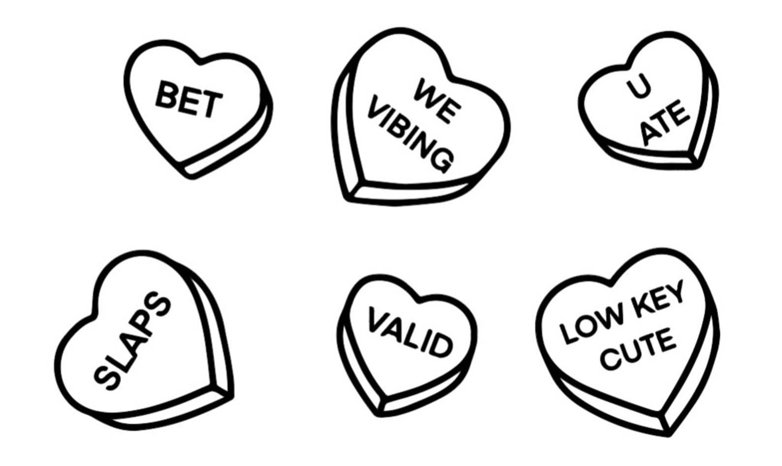 Valentine's Candy Heart Gen Z SVG File - Etsy