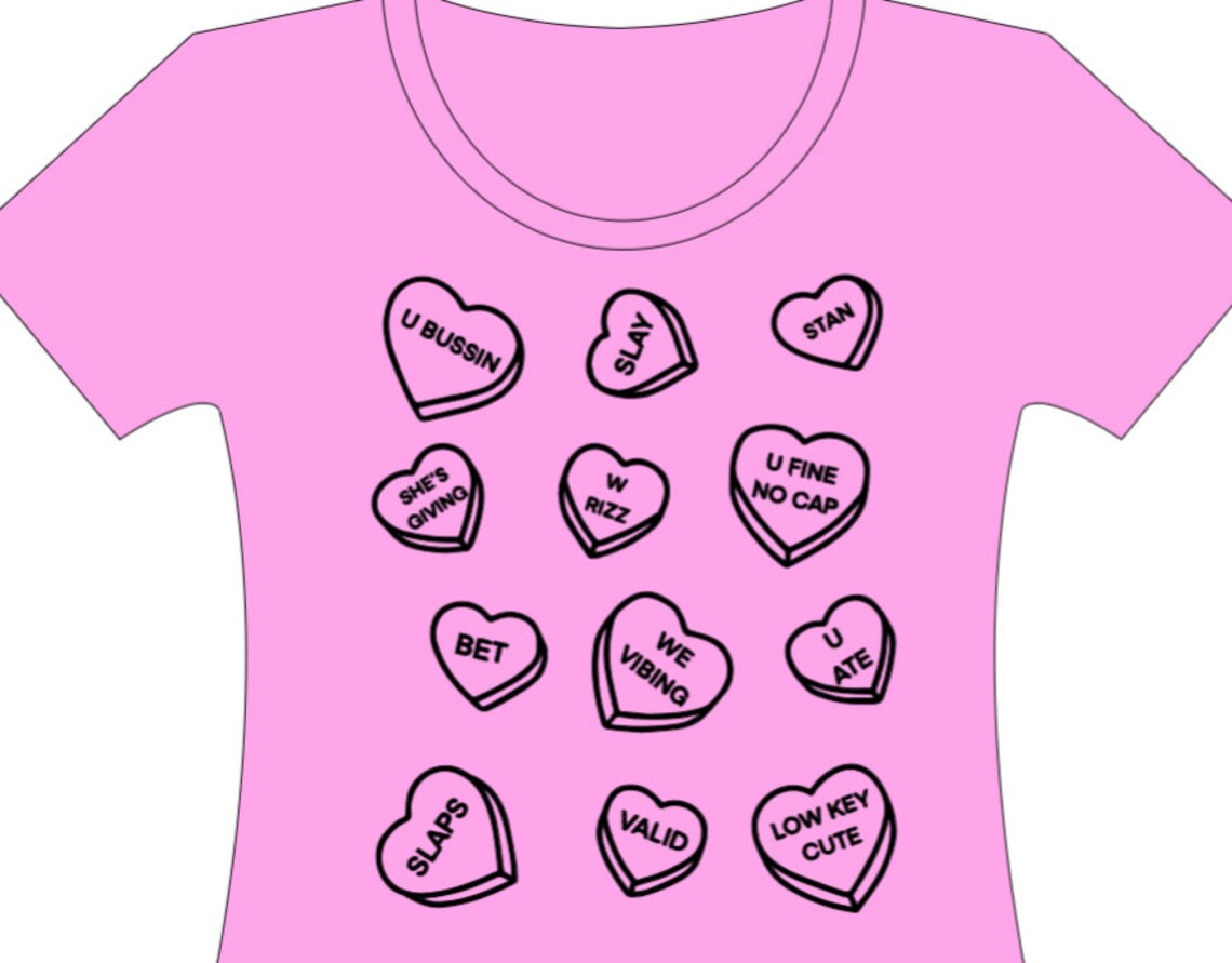 Valentine's Candy Heart- Gen Z- SVG File - Etsy
