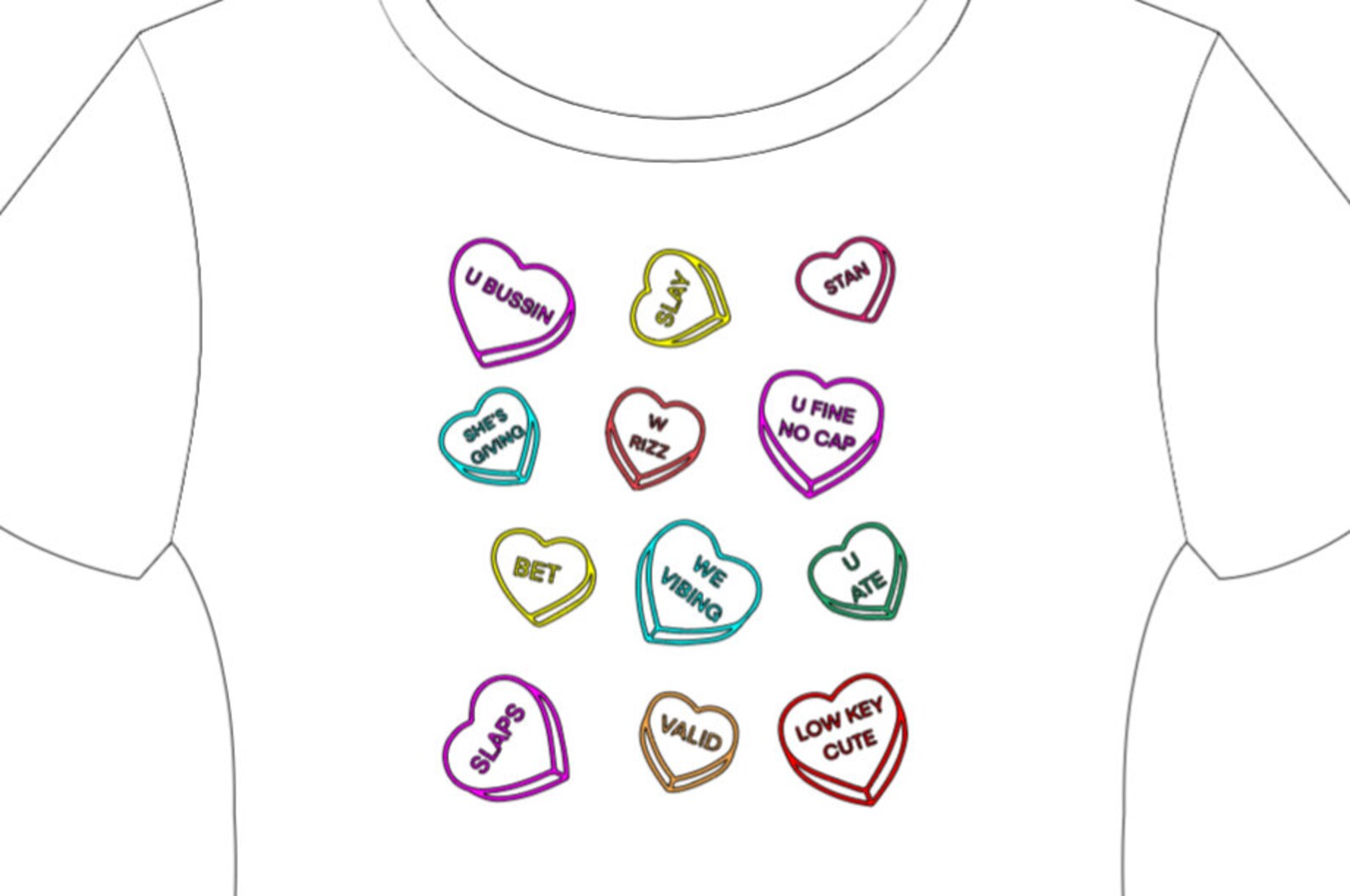 Valentine's Candy Heart- Gen Z- SVG File - Etsy