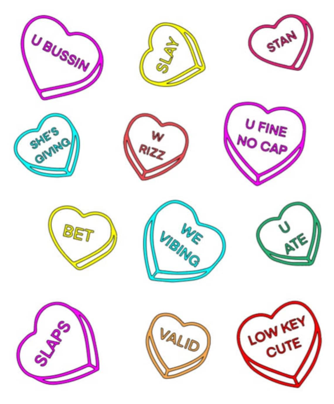 Valentine's Candy Heart- Gen Z- SVG File - Etsy