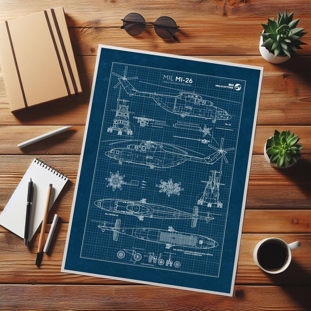 Mil Mi-26 Helicopter, Blueprint, Soviet Helicopter, Military Helicopter ...