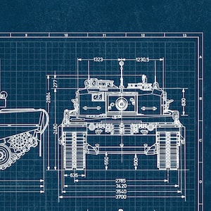 Leopard-2 Main Battle Tank Poster, Blueprint Poster, Tank Blueprint ...