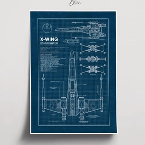 X-wing Fighter Blueprint Poster: Star Wars Geek Decor (digital Download ...
