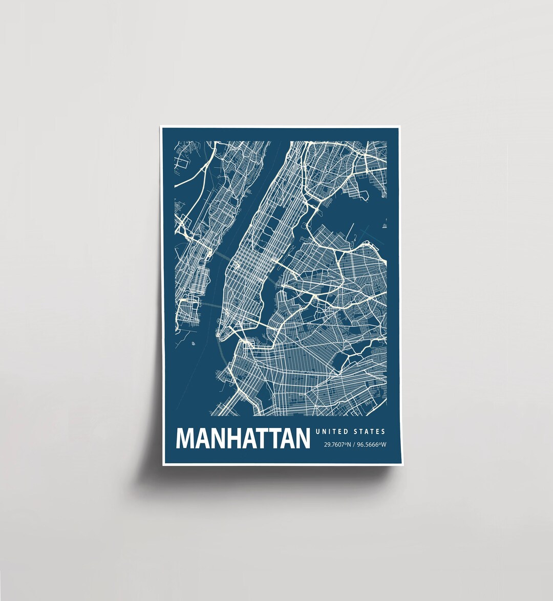Blue Print Poster, City Map Poster, Map Print, World Cities Maps, Map ...