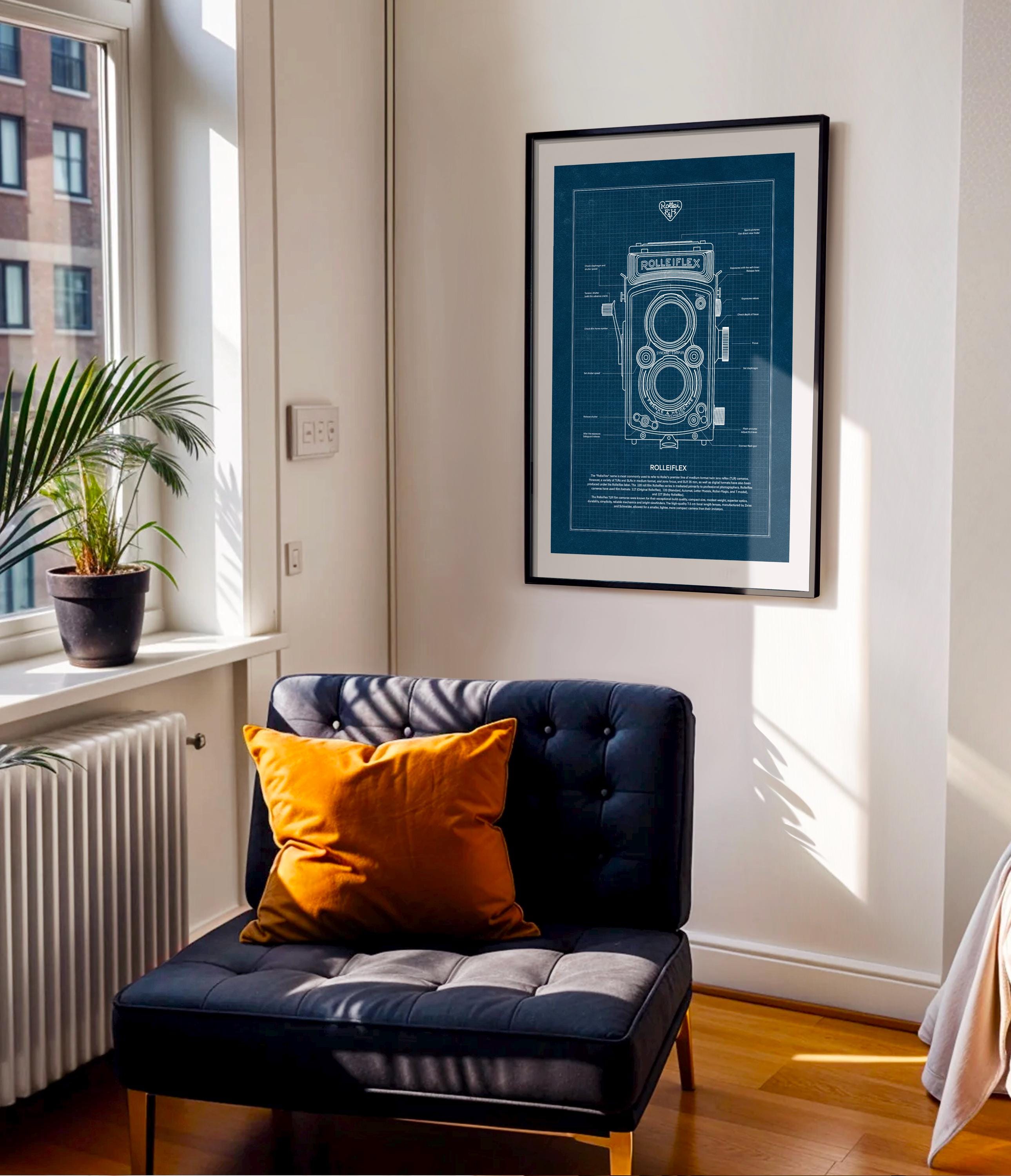 Rolleiflex Camera Blueprint Poster: Photographer Wall Art, Studio Decor ...