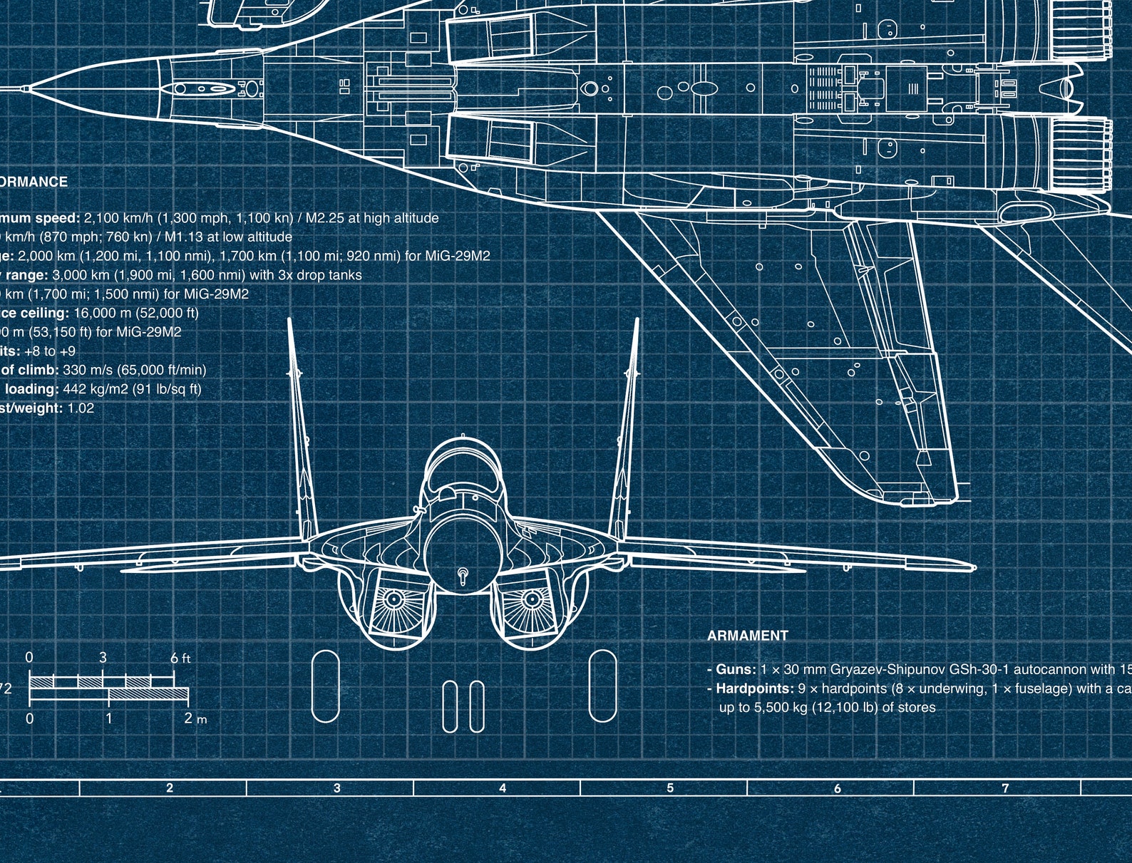 Mig-29 Fulcrum, Fighter Jet, Mig-29, Blueprint, Russian Fighter Jet ...