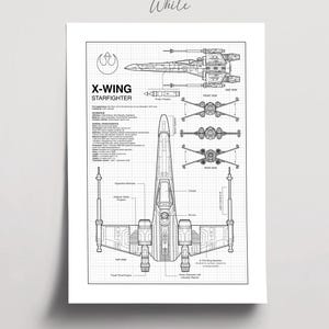 X-wing Fighter Blueprint Poster: Star Wars Geek Decor (digital Download ...