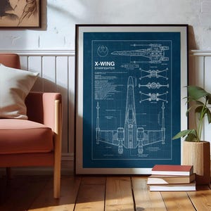 X-wing Fighter Blueprint Poster: Star Wars Geek Decor (digital Download ...