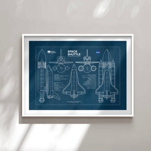 Space Shuttle, Blueprint Poster, Spacecraft, NASA, Orbiter Poster ...