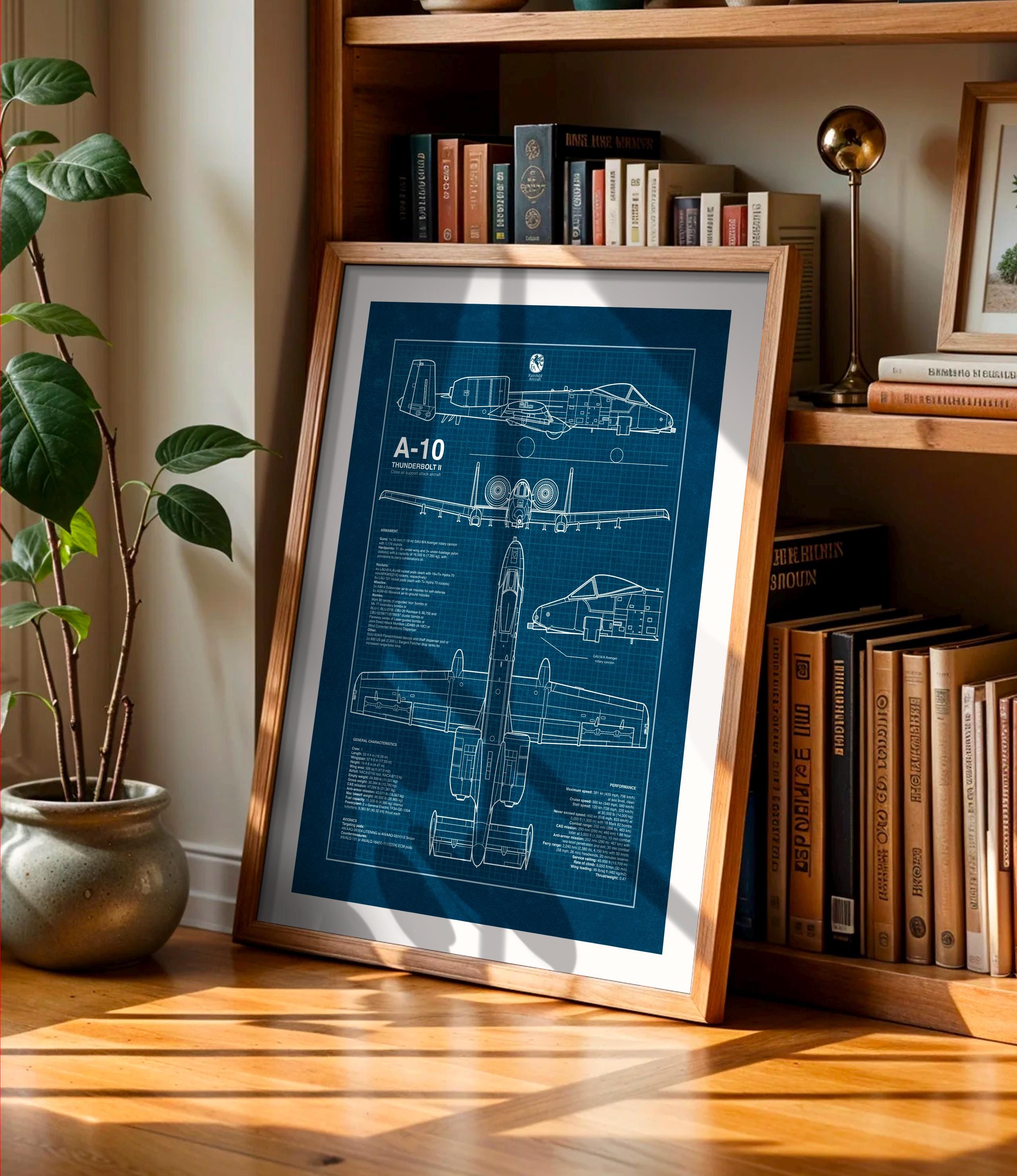 A-10 Warthog Blueprint: USAF Aviation Art, Military Jet Technical ...