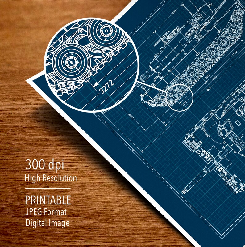 Leopard-2 Main Battle Tank Poster, Blueprint Poster, Tank Blueprint ...