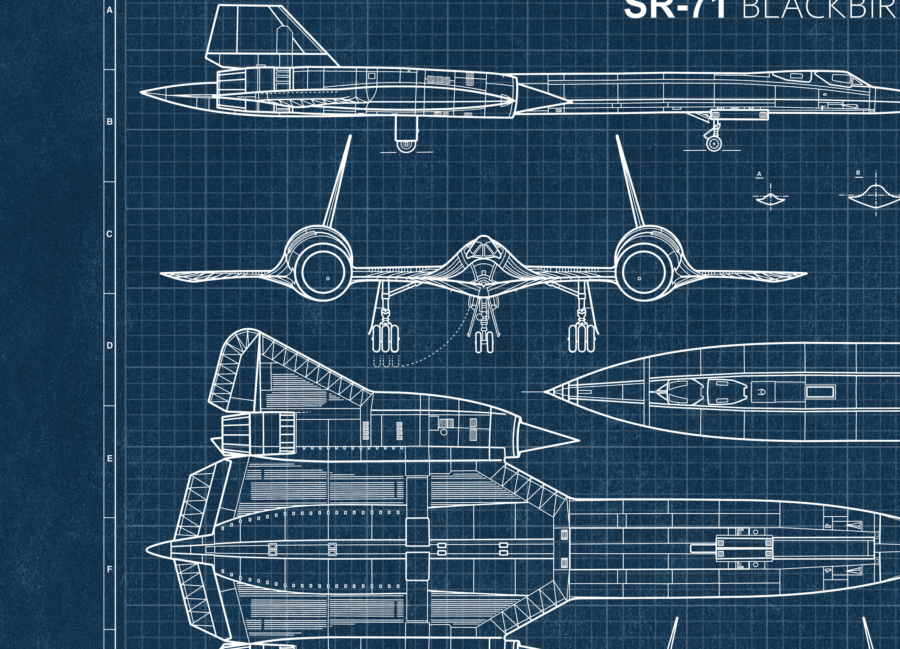 SR-71 Blackbird, Blueprint Poster, Aviation, Aviation Gift, Aviation ...