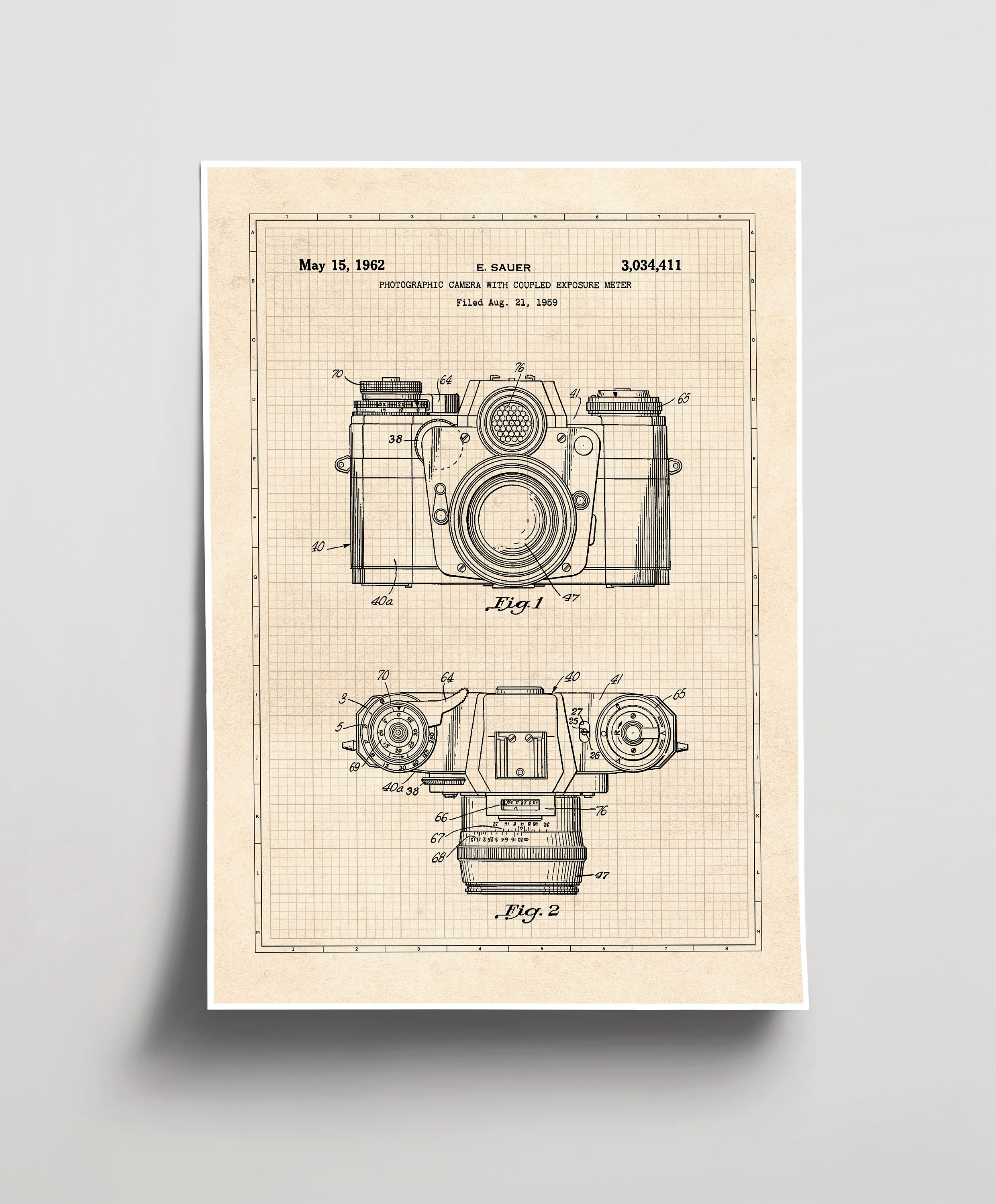 Classical Camera Poster, Blueprint Poster, Vintage Camera Blueprint ...