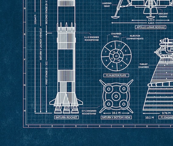 Apollo 11 Rocket Blueprints Plans