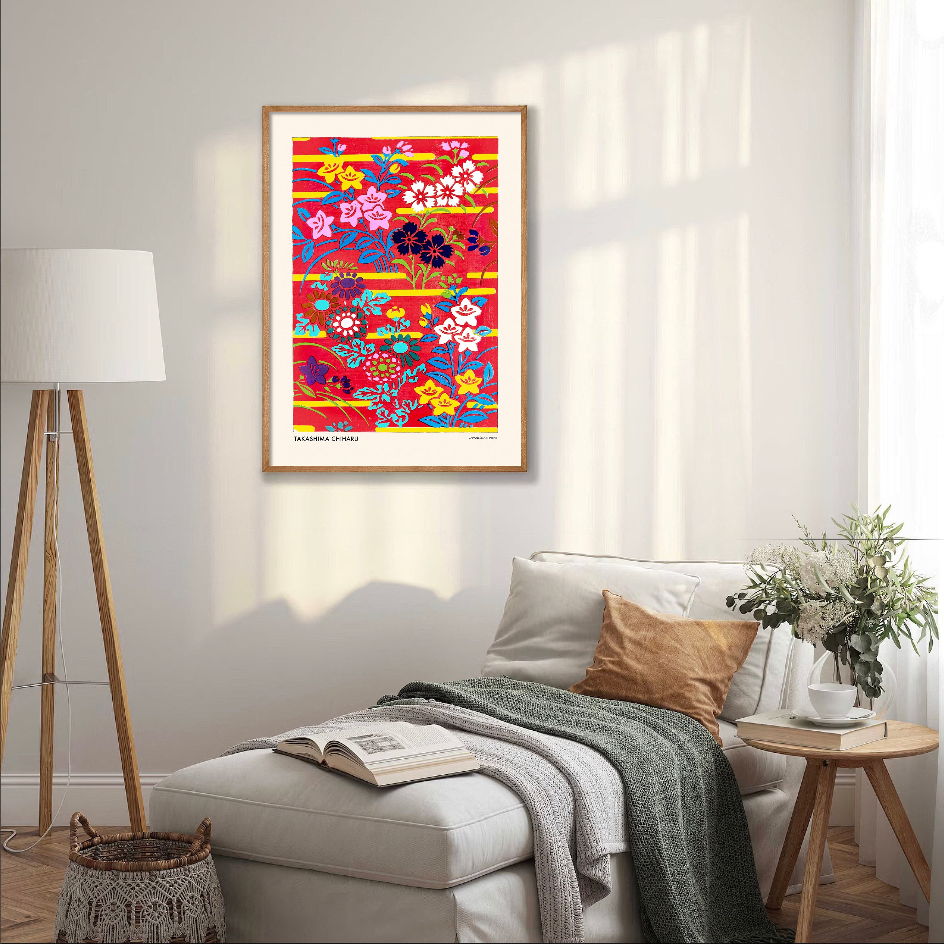 Japanese Art Print Minimalist Red Poster Takashima Chiharu - Etsy
