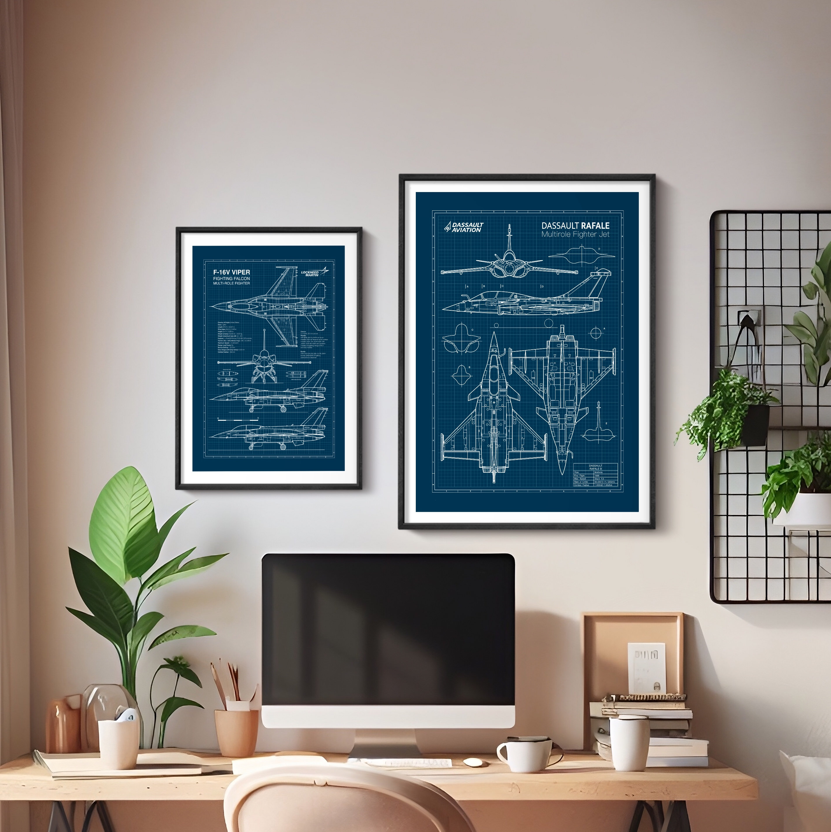Rafale Fighter Jet, Blueprint Poster, Dassault Rafale Print, Aviation ...