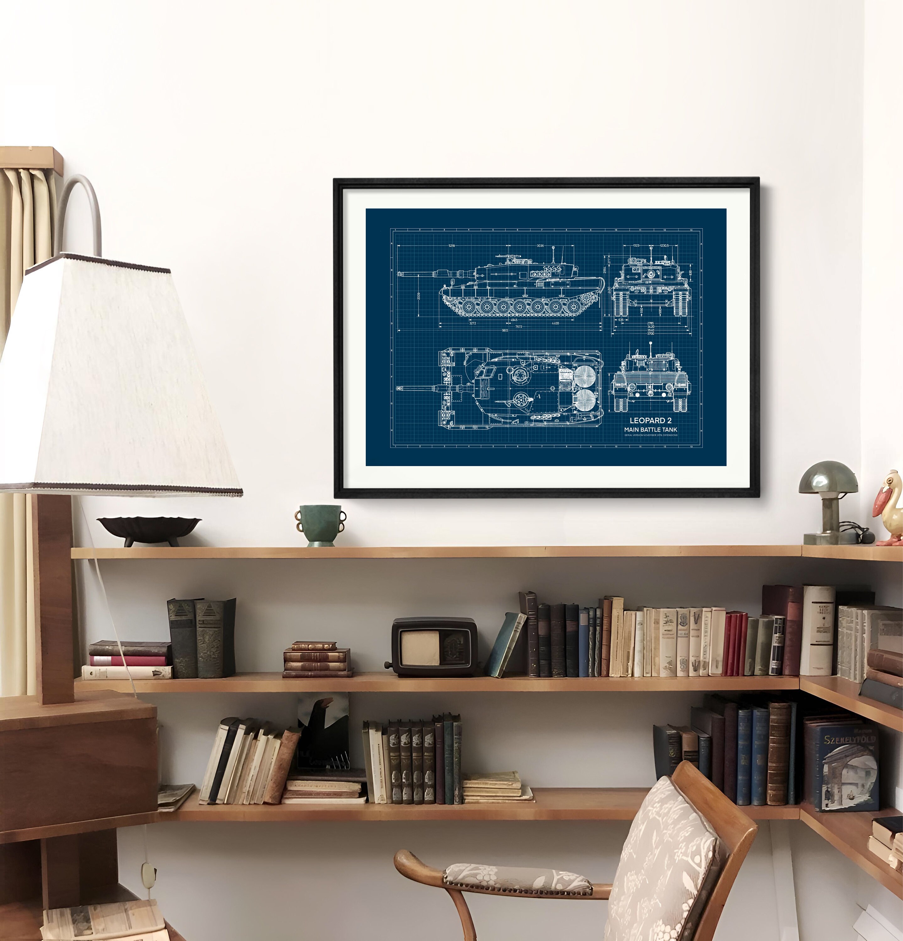 Leopard-2 Main Battle Tank Poster, Blueprint Poster, Tank Blueprint ...